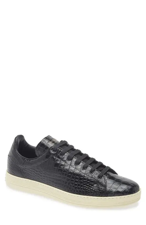 TOM FORD Croc-embossed Low-top Sneakers
