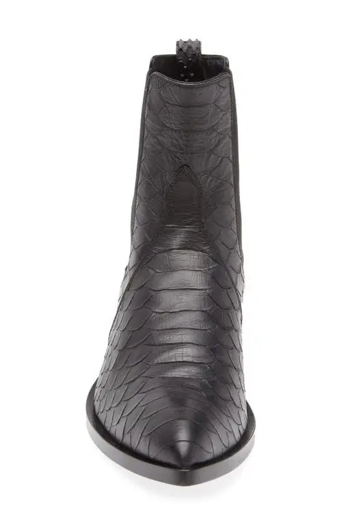 TOM FORD Snakeskin Embossed Pointed Toe Chelsea Boots