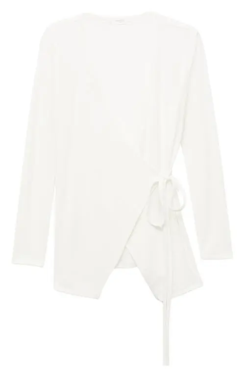 Mango Wrap Ribbed Cardigan - Ivory White