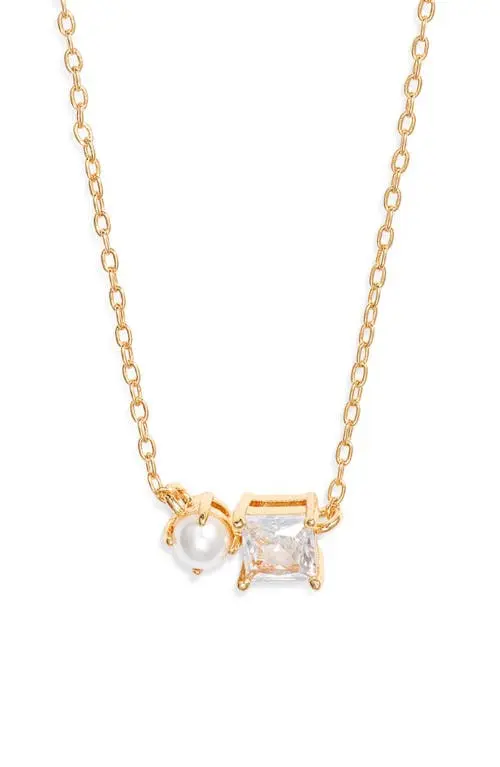 Kate Spade New York Dear Bestie Pendant Necklace - Cream/clear/gold