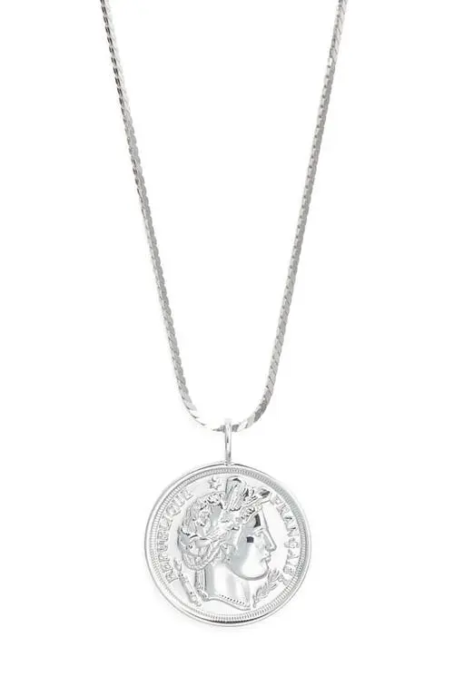 MIRANDA FRYE Paris Coin Pendant Necklace - Silver