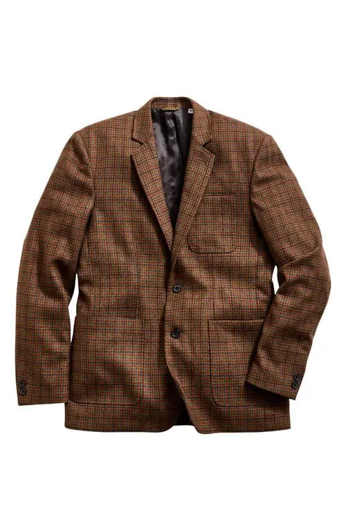 Billy Reid Archie Wool Houndstooth Check Jacket - Brown Multi