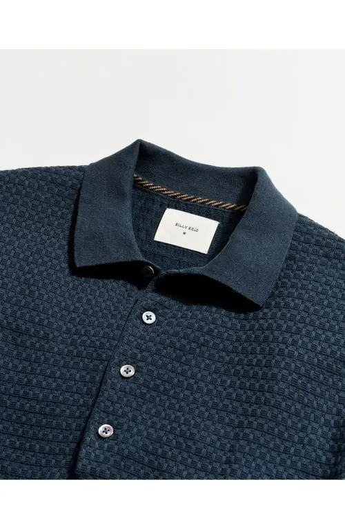 Billy Reid Grid Links Long Sleeve Polo