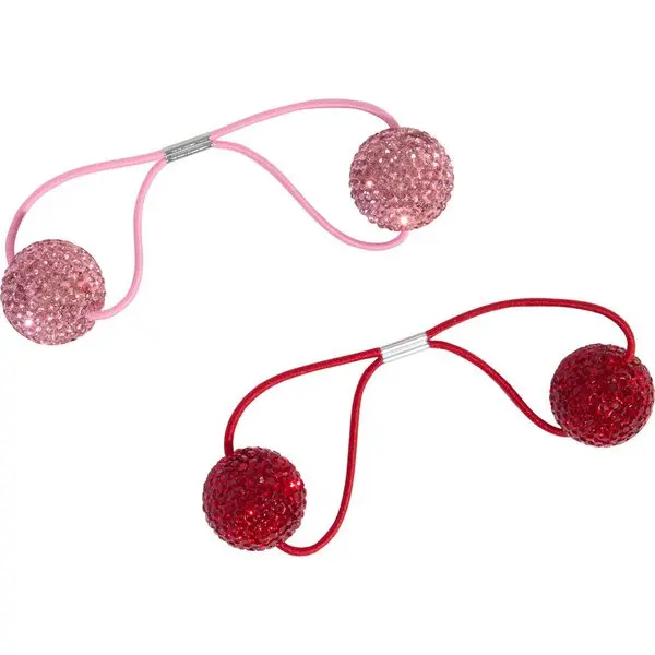 KITSCH 2-pack Bubble Hair Ties - Red/pink