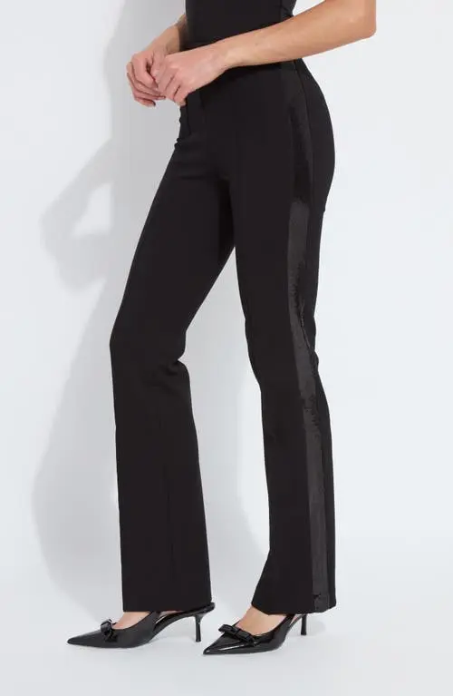 Lyssé Sequin Side Stripe Ponte Tuxedo Pants