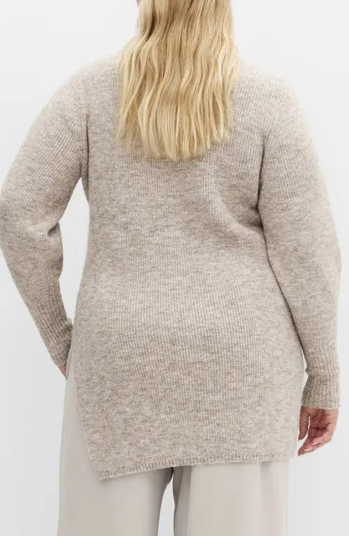 City Chic Side Split Mock Neck Longline Sweater