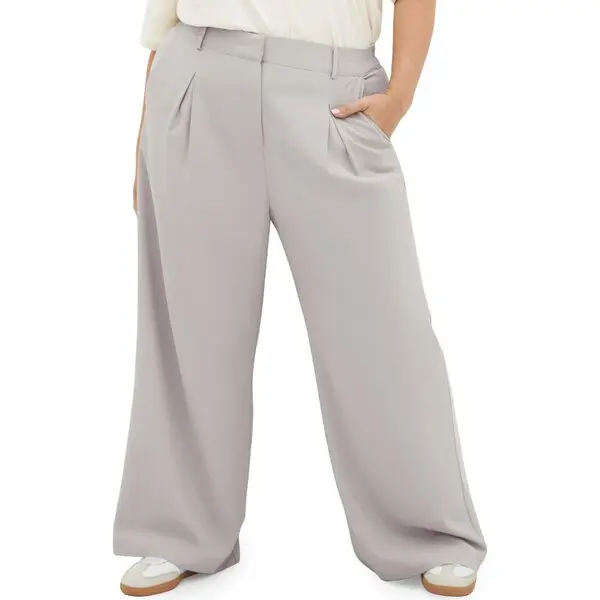City Chic Jordan Wide Leg Pleated Trousers