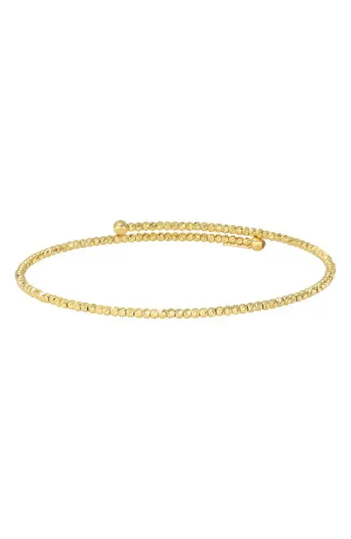 Bony Levy 14k Gold Beaded Bypass Bangle - 14k Yellow Gold