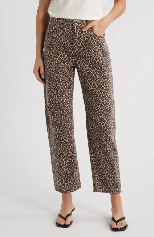 Madewell Leopard Darted Barrel Leg Jeans