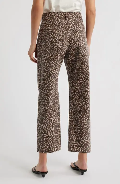 Madewell Leopard Darted Barrel Leg Jeans