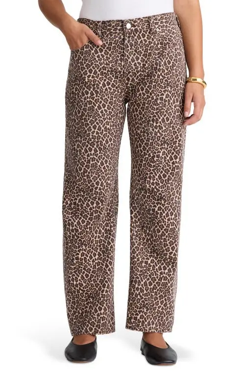 Madewell Leopard Darted Barrel Leg Jeans