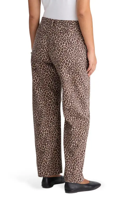 Madewell Leopard Darted Barrel Leg Jeans