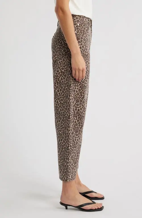 Madewell Leopard Darted Barrel Leg Jeans