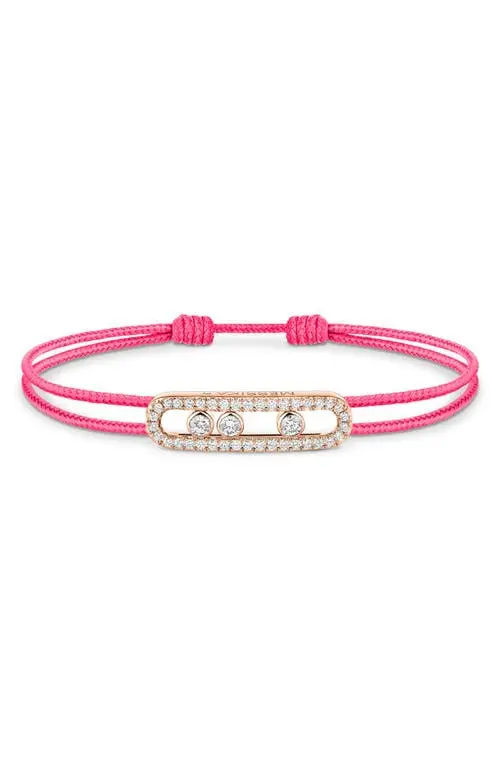 Messika Care Pavé Diamond Friendship Bracelet - Pink Gold