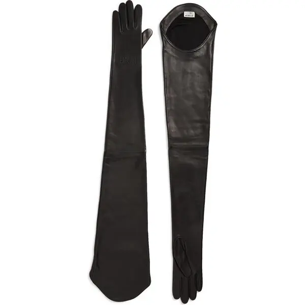 MAISON MARGIELA X Agnelle Leather Opera Gloves - Black