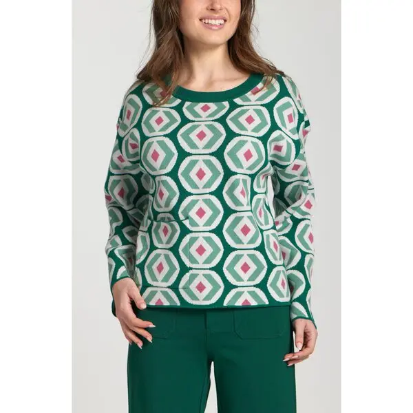 APNY Abstract Geometric Fine-gauge Sweater
