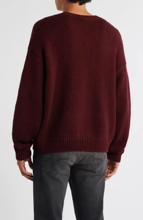 FRAME Oversized Wool & Cashmere Crewneck Sweater