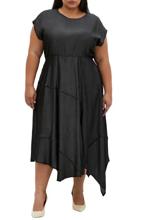 City Chic Hallie Asymmetric Maxi Dress - Black