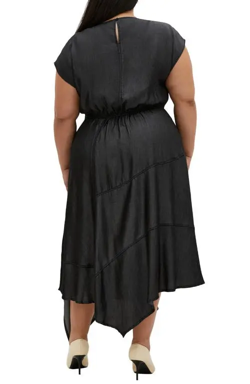 City Chic Hallie Asymmetric Maxi Dress - Black