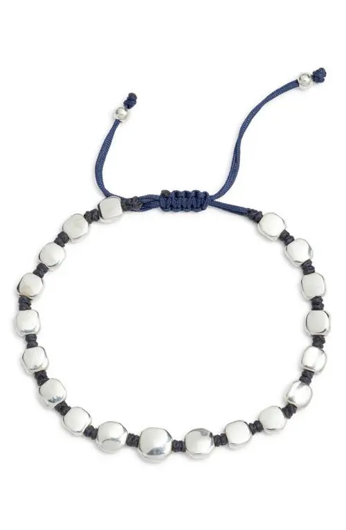 Caputo & Co Beaded Macramé Slider Bracelet - Navy