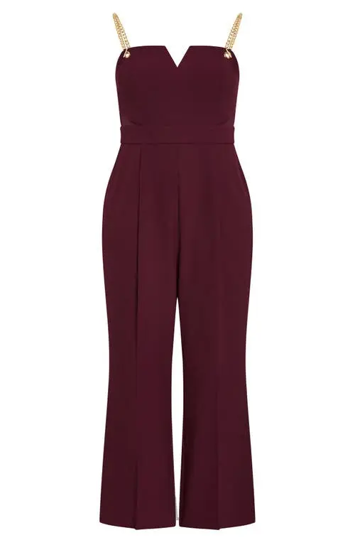 City Chic Nylah Chain Strap Wide Leg Jumpsuit