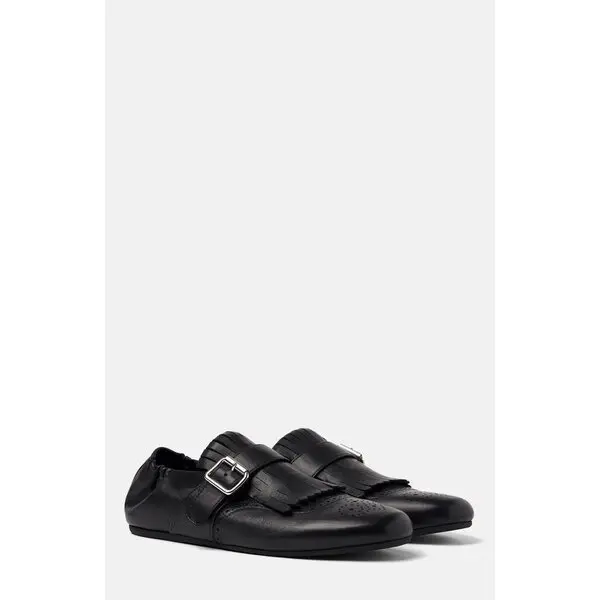SCAROSSO Julian Monk Strap Shoes - Black - Calf