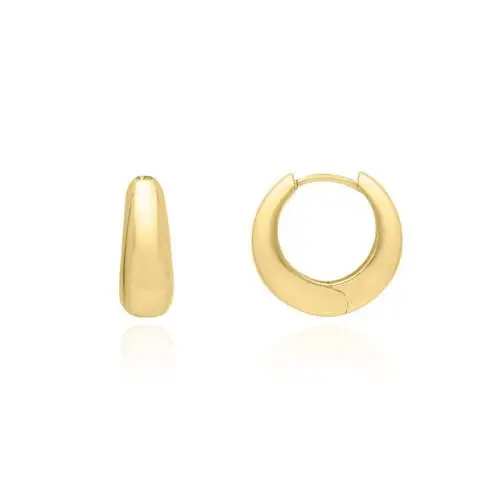 THE LOVERY FINE JEWELRY Mini Saddle Huggie Hoop Earrings - Yellow Gold
