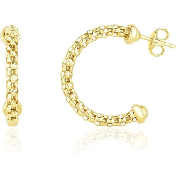 THE LOVERY FINE JEWELRY 14k Box Chain Hoop Earrings - Yellow Gold