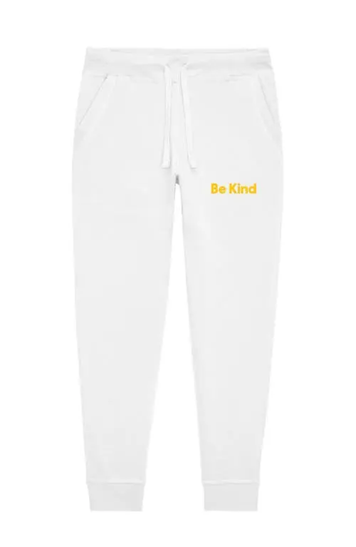 DALIX Be Kind Fleece Jogger Pants - White