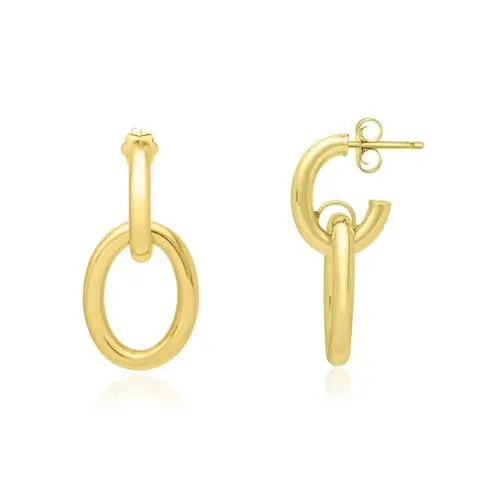 THE LOVERY FINE JEWELRY Double Oval Link Drop Earrings - Yellow Gold