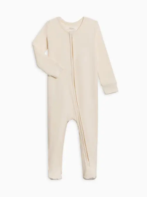 KENDI Kit Ribbed Zipper Sleeper - Ivory