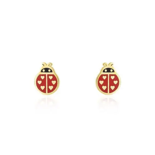 THE LOVERY Ladybug Enamel Stud Earrings