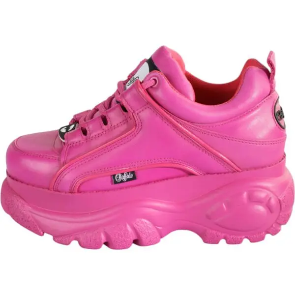 BUFFALO BOOTS Classic Low Leather Sneakers - Hot Pink