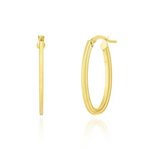 THE LOVERY FINE JEWELRY Gold Oval Hoop Earrings - Yellow Gold