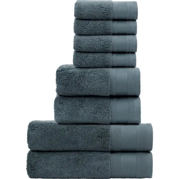 CHRISTY Signature Luxury 100% Turkish Cotton 8 Piece Towel Set - Slate Blue