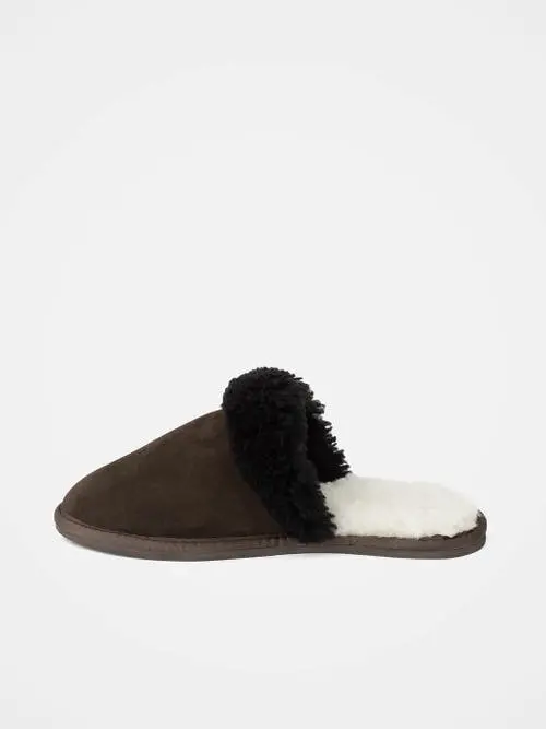 CELTIC & CO. Shearling Mules - Mocca