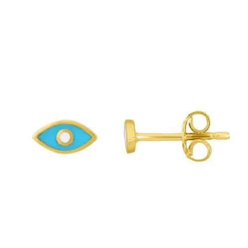 THE LOVERY FINE JEWELRY Evil Eye Stud Earrings - Blue Enamel