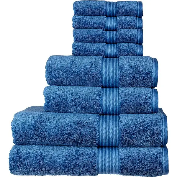 CHRISTY Supreme Hygro Luxury 100% Supima Cotton 8 Piece Towel Set - Deep Sea