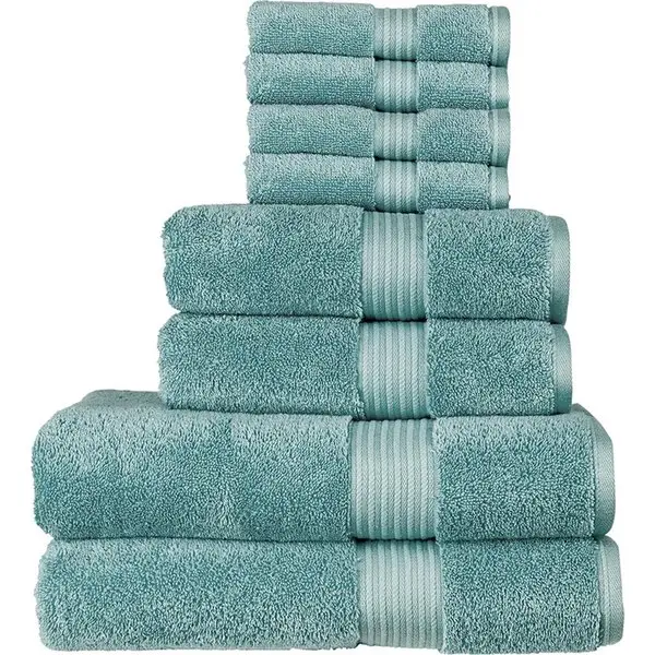 CHRISTY Supreme Hygro Luxury 100% Supima Cotton 8 Piece Towel Set - Mineral Blue
