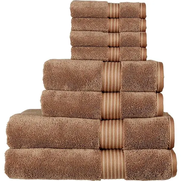 CHRISTY Supreme Hygro Luxury 100% Supima Cotton 8 Piece Towel Set - Mocha