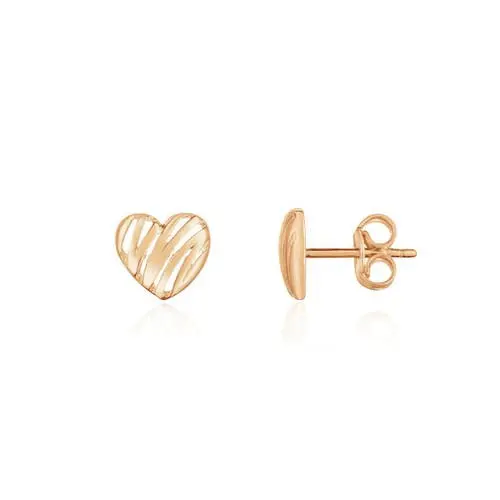 THE LOVERY FINE JEWELRY Scribble Heart Stud Earrings - Rose Gold