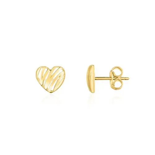 THE LOVERY FINE JEWELRY Scribble Heart Stud Earrings - Yellow Gold