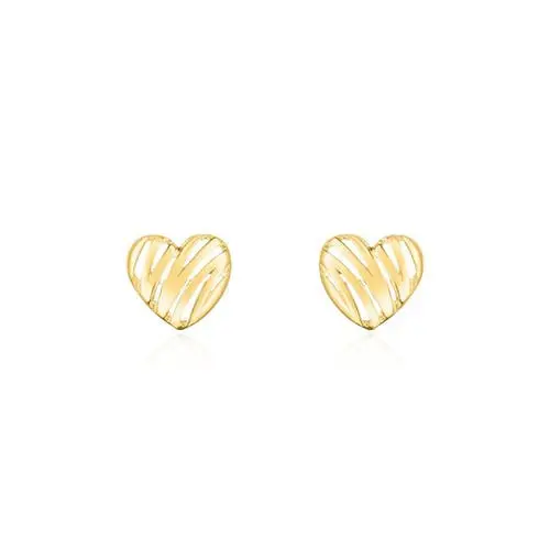 THE LOVERY FINE JEWELRY Scribble Heart Stud Earrings - Yellow Gold