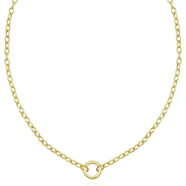 THE LOVERY FINE JEWELRY Round Charm Holder 14k Necklace - Yellow Gold