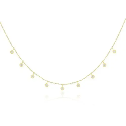 THE LOVERY FINE JEWELRY Diamond Bezel Dangle Necklace - Yellow Gold