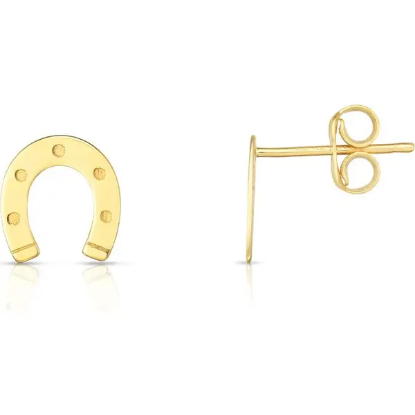 THE LOVERY FINE JEWELRY Horseshoe Stud Earrings - Yellow Gold