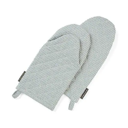 MEEMA Oven Mitts Set Of 2 - Blue Pinstriped