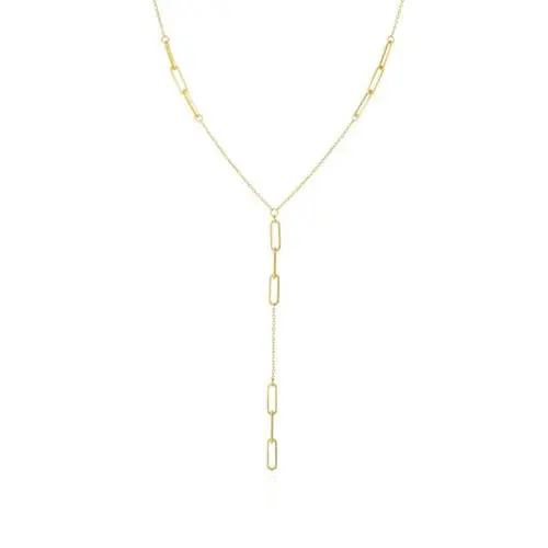THE LOVERY FINE JEWELRY Paperclip Lariat Necklace - Yellow Gold