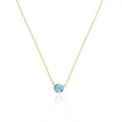 THE LOVERY FINE JEWELRY Single Bezel Necklace - Blue Topaz