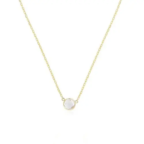 THE LOVERY FINE JEWELRY Single Bezel Necklace - White Topaz